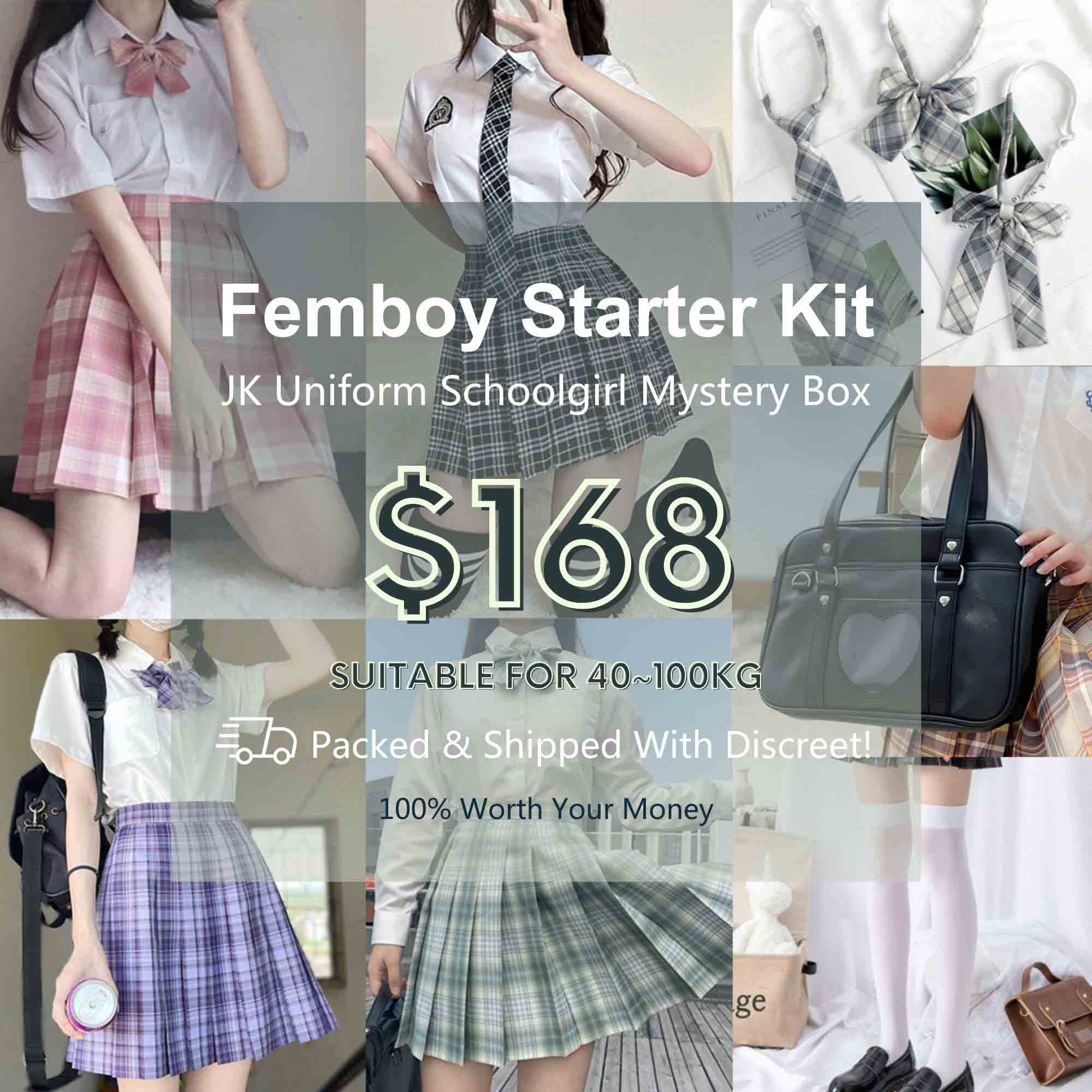 Femboy Starter Kit - JK Uniform Schoolgirl Mystery Box – Femboy Fashion Femboy Starter Kit - JK Uniform Schoolgirl Mystery Box – Femboy Fashion