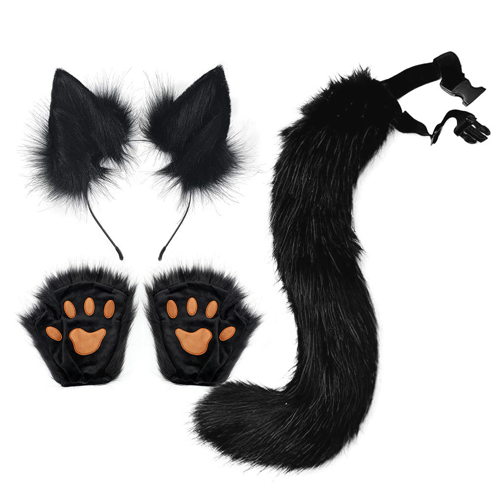 Fox Ears And Tail With Gloves Set For Cosplay - Femboy Fashion