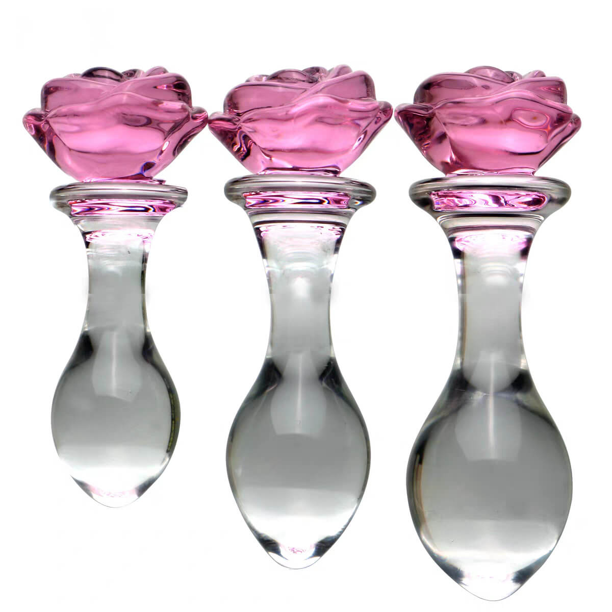 Clear Glass Rose Butt Plug For Femboy, Sissy - Femboy Fashion
