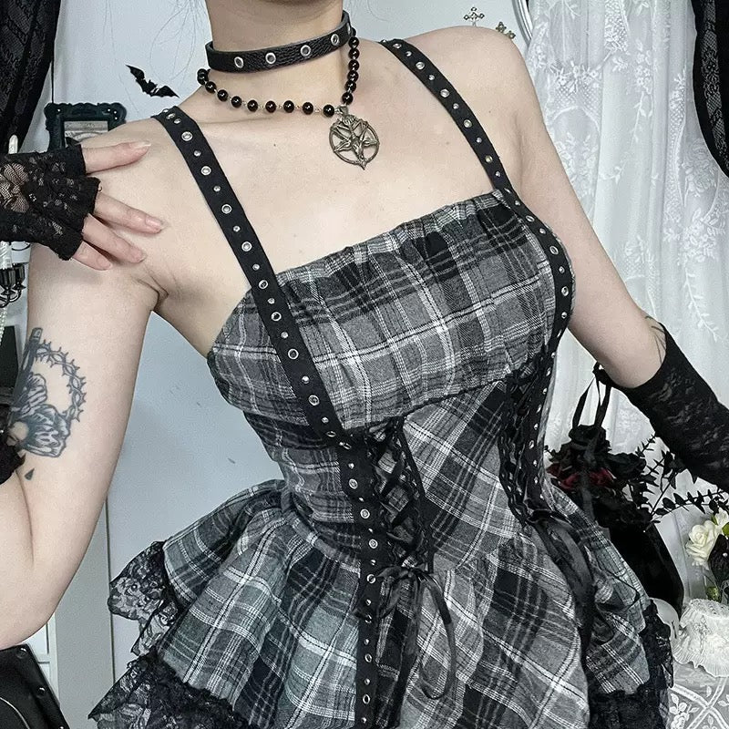 Sexy Gothic Black Sundress - Femboy Fashion
