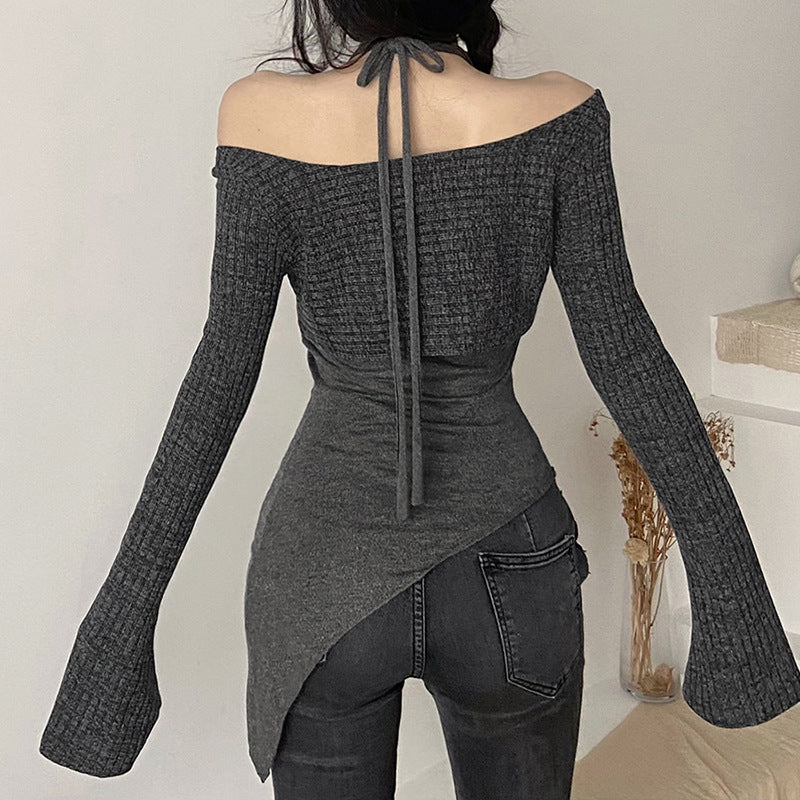 Long Sleeve Off Shoulder Top - Femboy Fashion