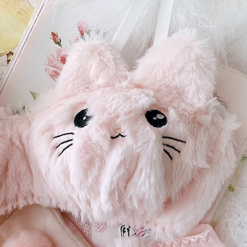 Furry Cute Cat Lingerie Set, Pink/White for Choose - Femboy Fashion