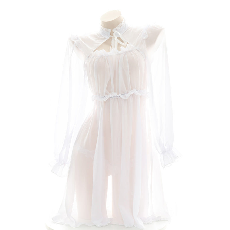 Chiffon Long Sleeve See Through Lingerie for Sale - Femboy Fashion
